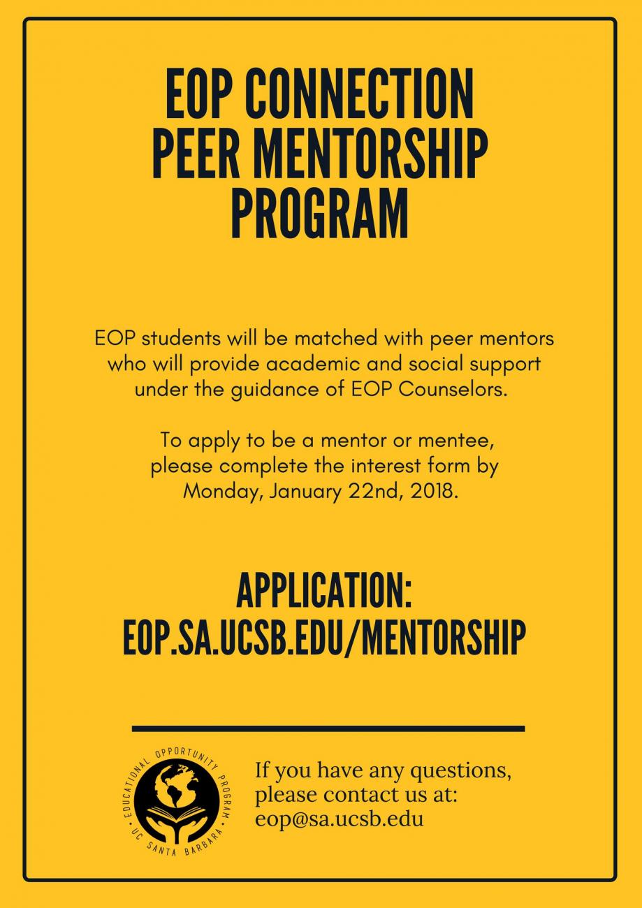 EOP Connection Peer Mentorship Program | Educational Opportunity Program